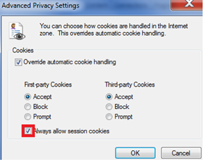 Your session has expired message.
